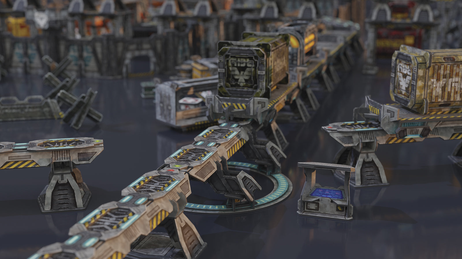 TinkerTurf Sci-Fi Terrain - MagLev Rail Cardboard Terrain